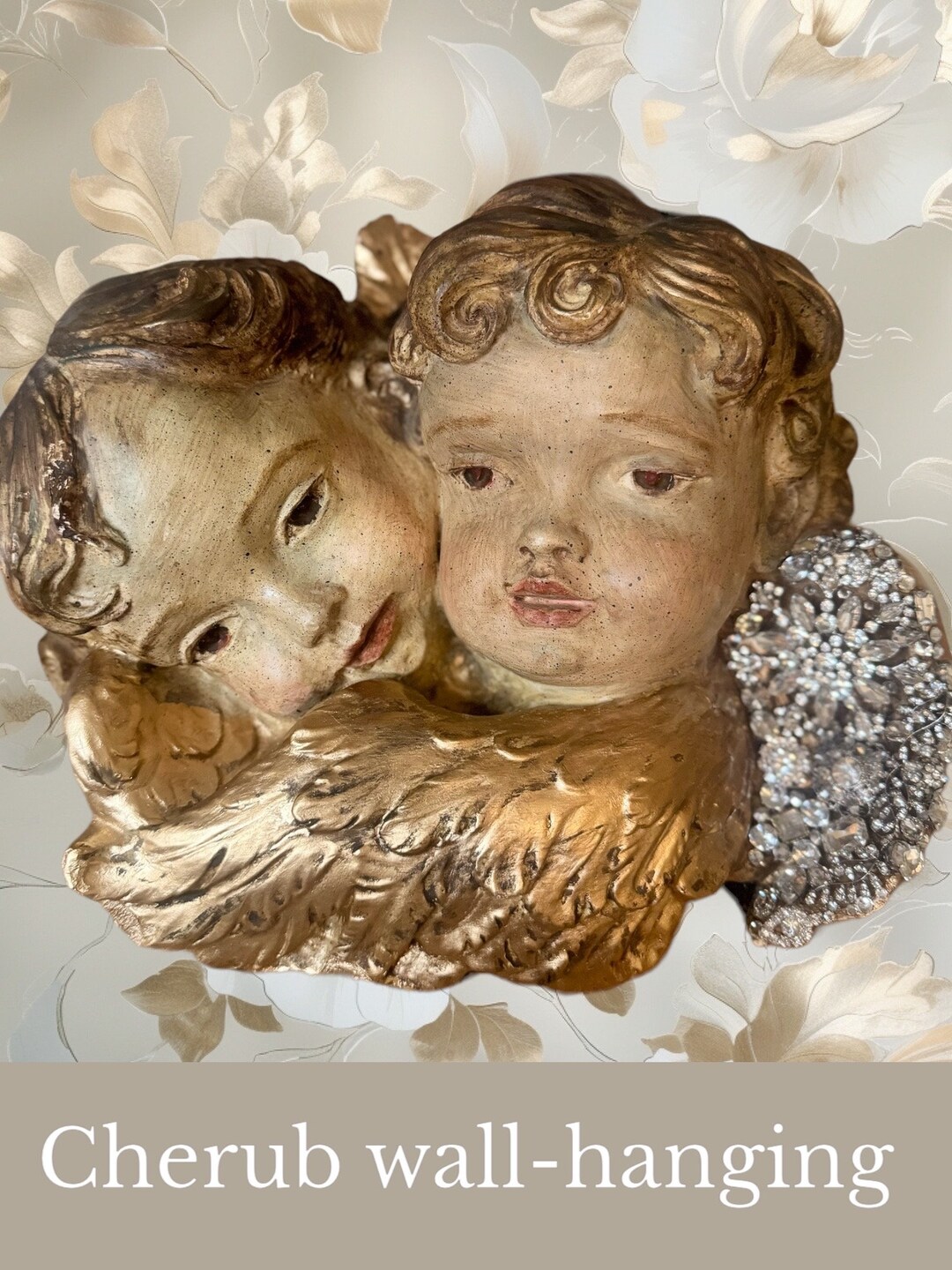 Vintage Hand Painted Cherub Wall Hanging 10" X 11" X 4" - Etsy