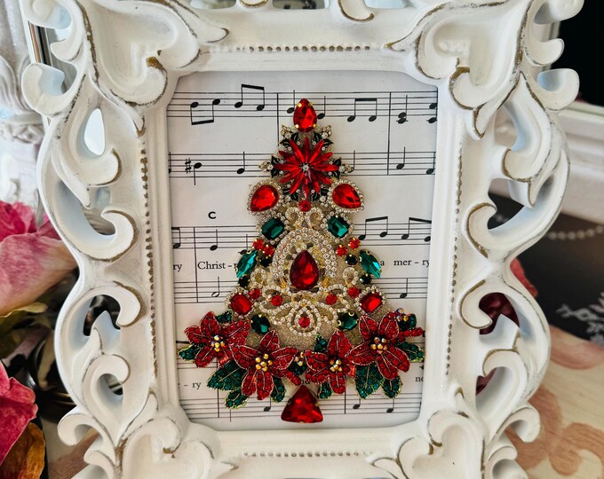 White Baroque Framed Jeweled Christmas Tree - Etsy