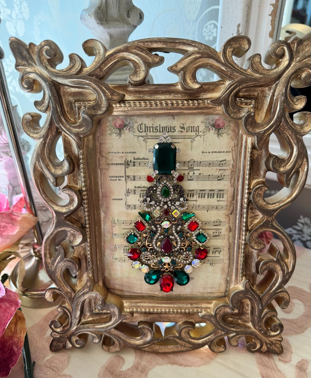 Baroque Framed Jeweled Christmas Song Tree - Etsy