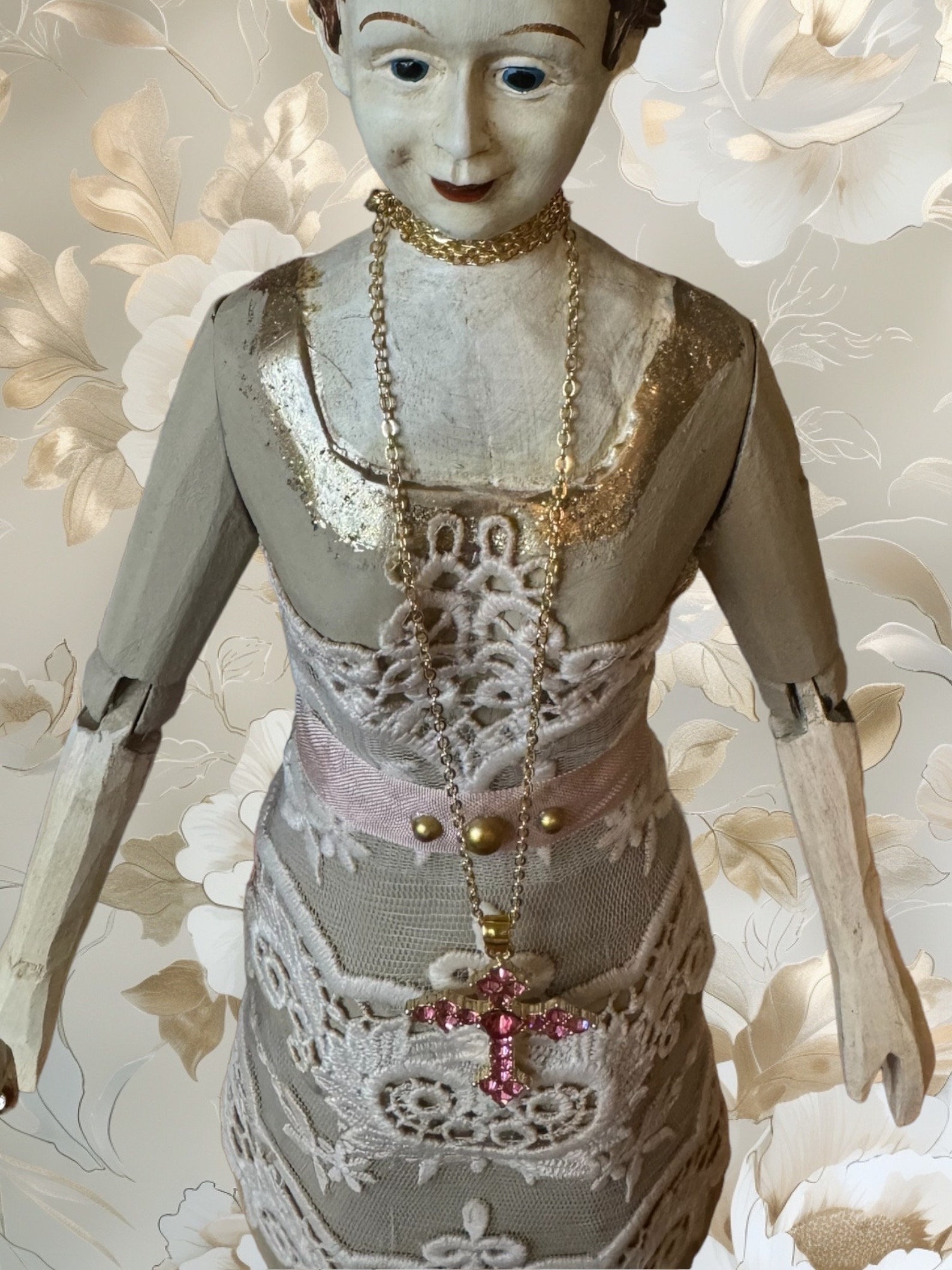 Reproduction Santos Style Doll in Lace Gown. - Etsy
