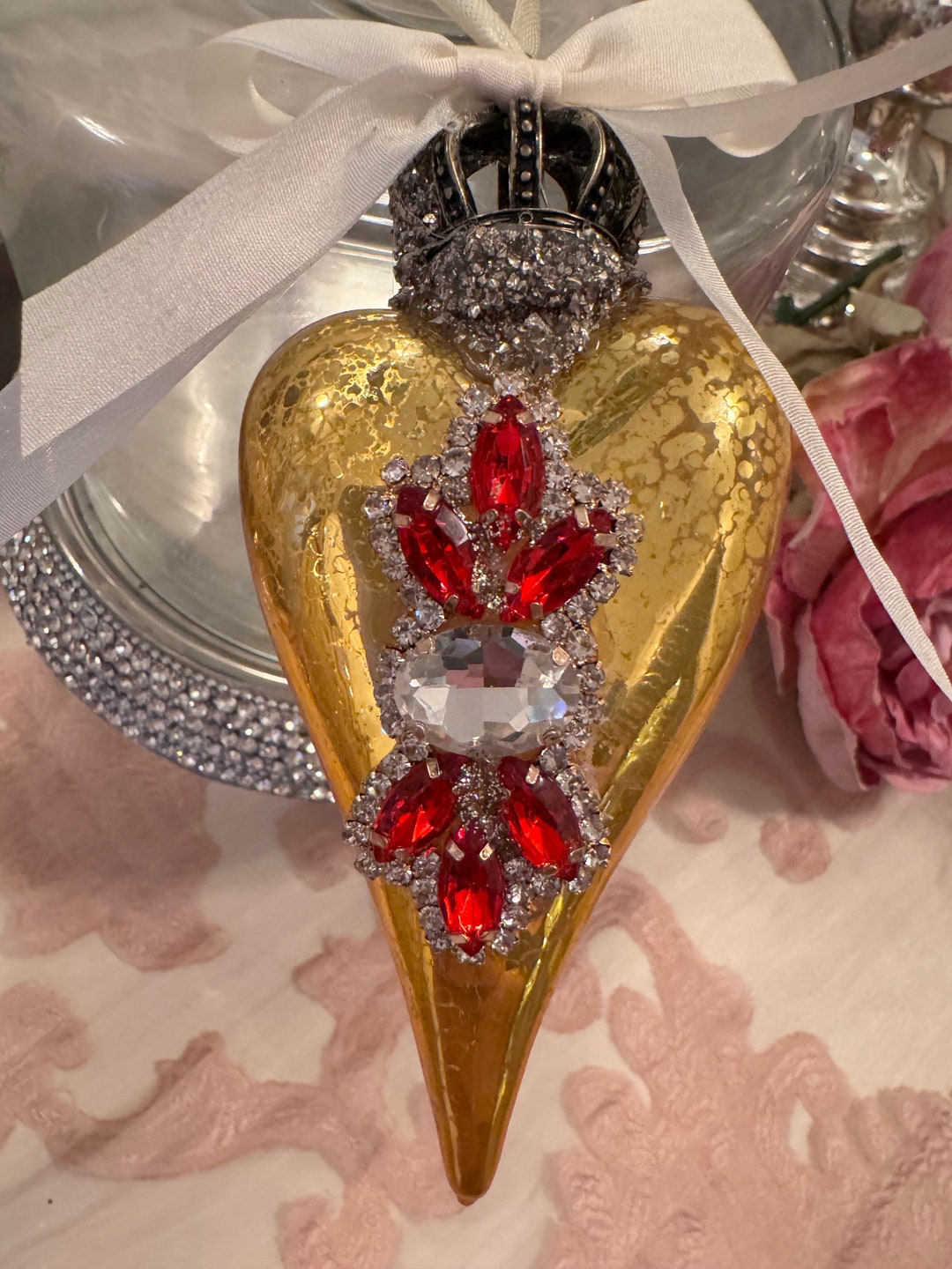 Gold Mercury Heart Ornament - Etsy