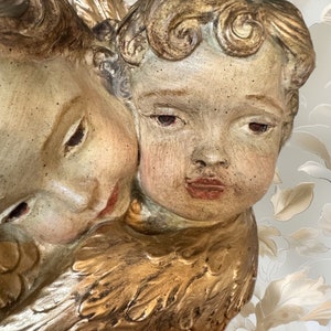 Vintage Hand Painted Cherub Wall Hanging 10 X 11 X 4 - Etsy