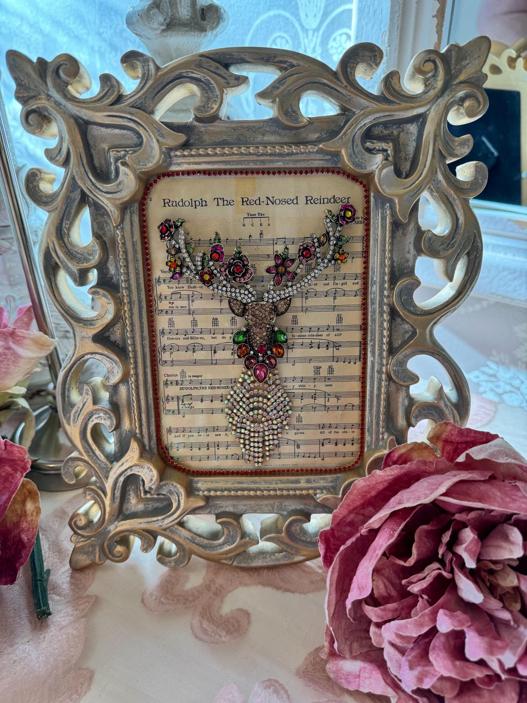 Baroque Framed Rudolf the Red Nosed Reindeer - Etsy