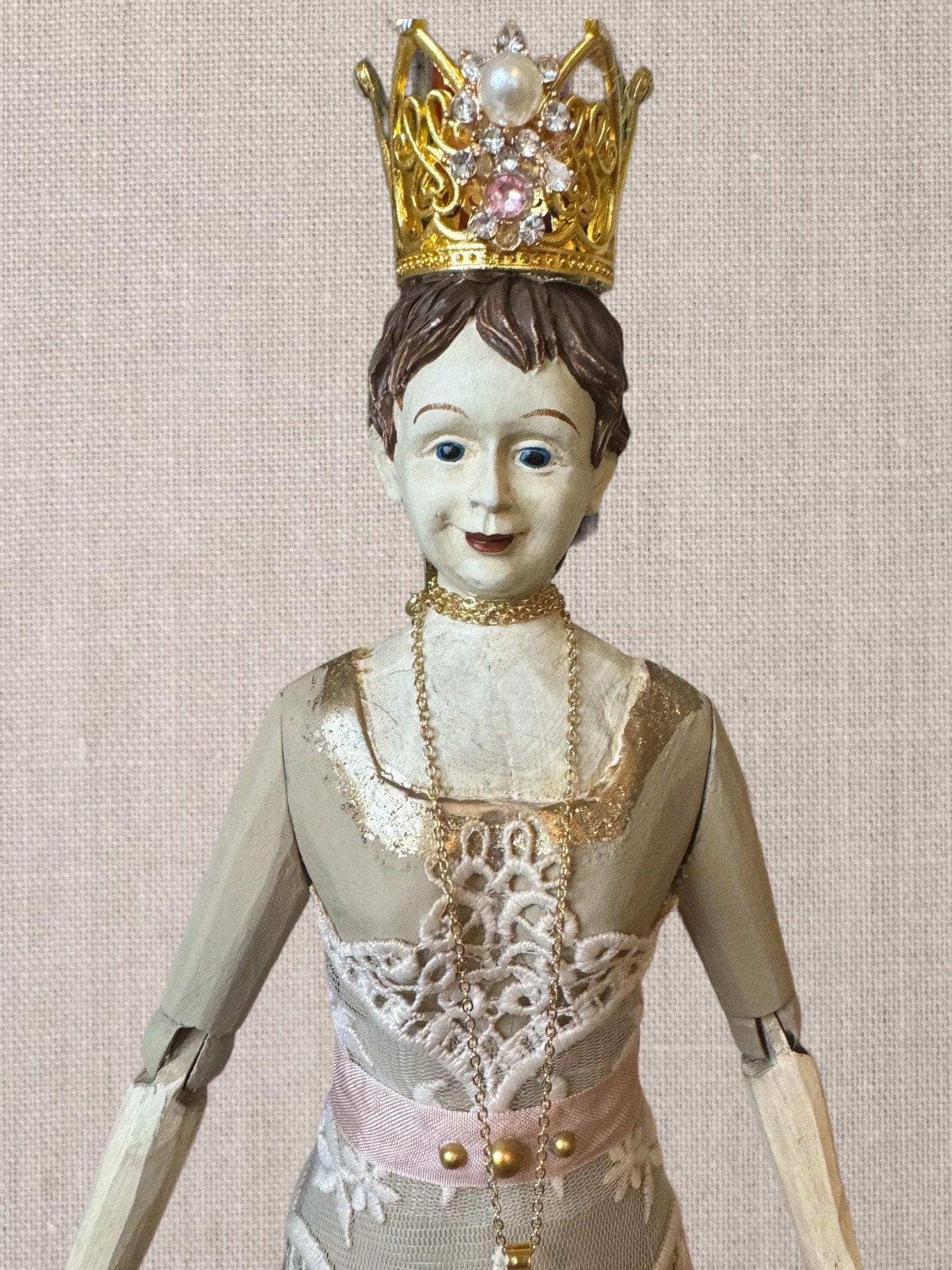 Reproduction Santos Style Doll in Lace Gown. - Etsy