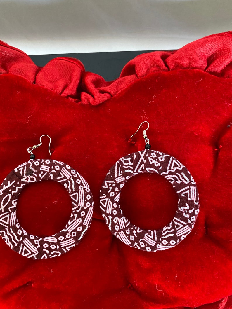 Round Multicolor African Print Earrings, Ankara Earrings, African ...