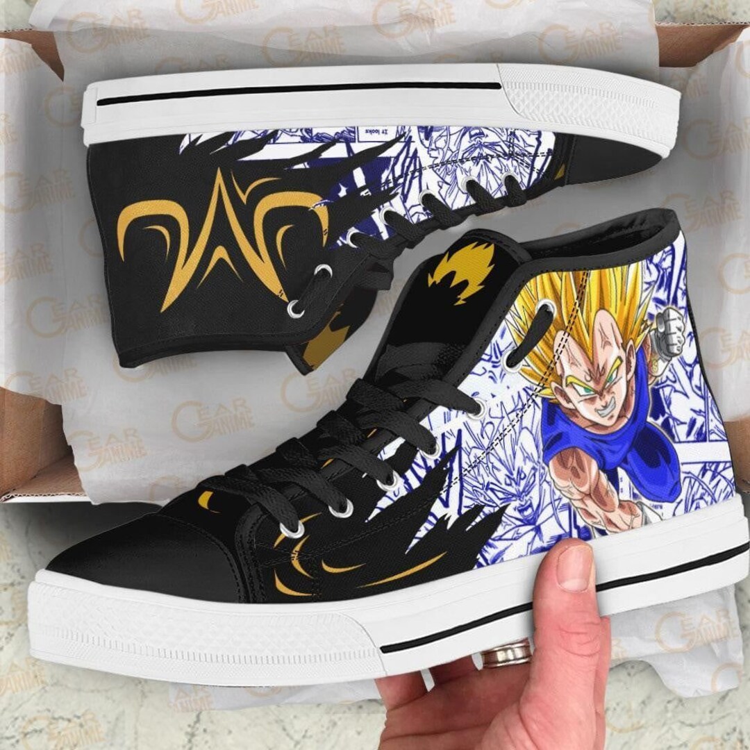 Majin Vegeta Emblem High Top Canvas Shoes Custom Dragon Baii - Etsy