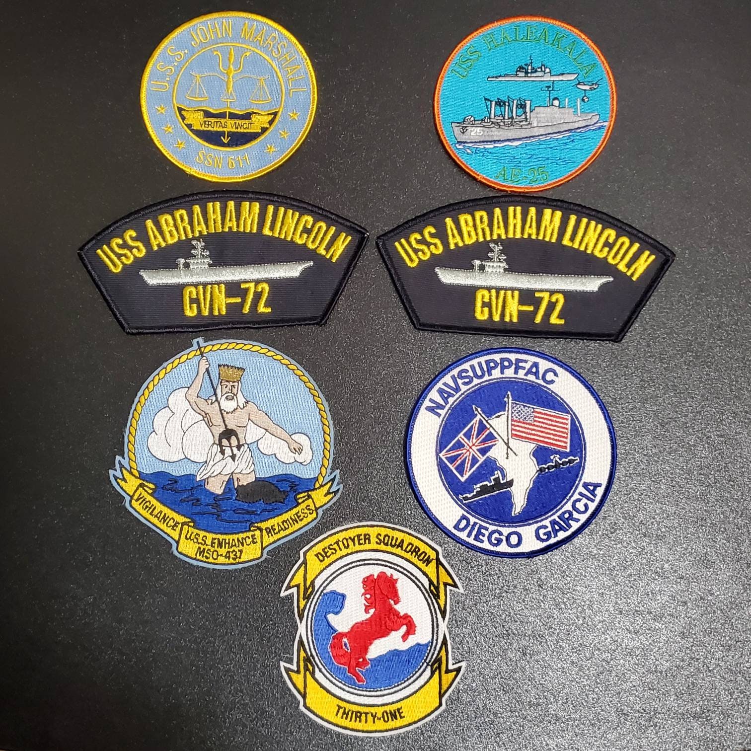 Vintage New US Navy Military Shoulder / Hat Embroidered Patches Lot of ...