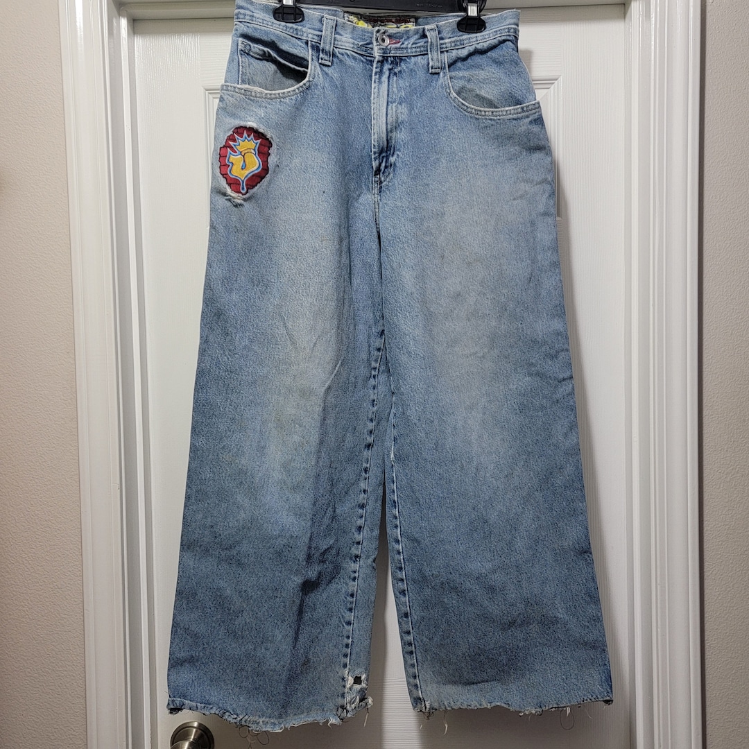 Vintage 90s JNCO Jesters 168 Thrashed Skater Baggy Jeans Men's Actual ...