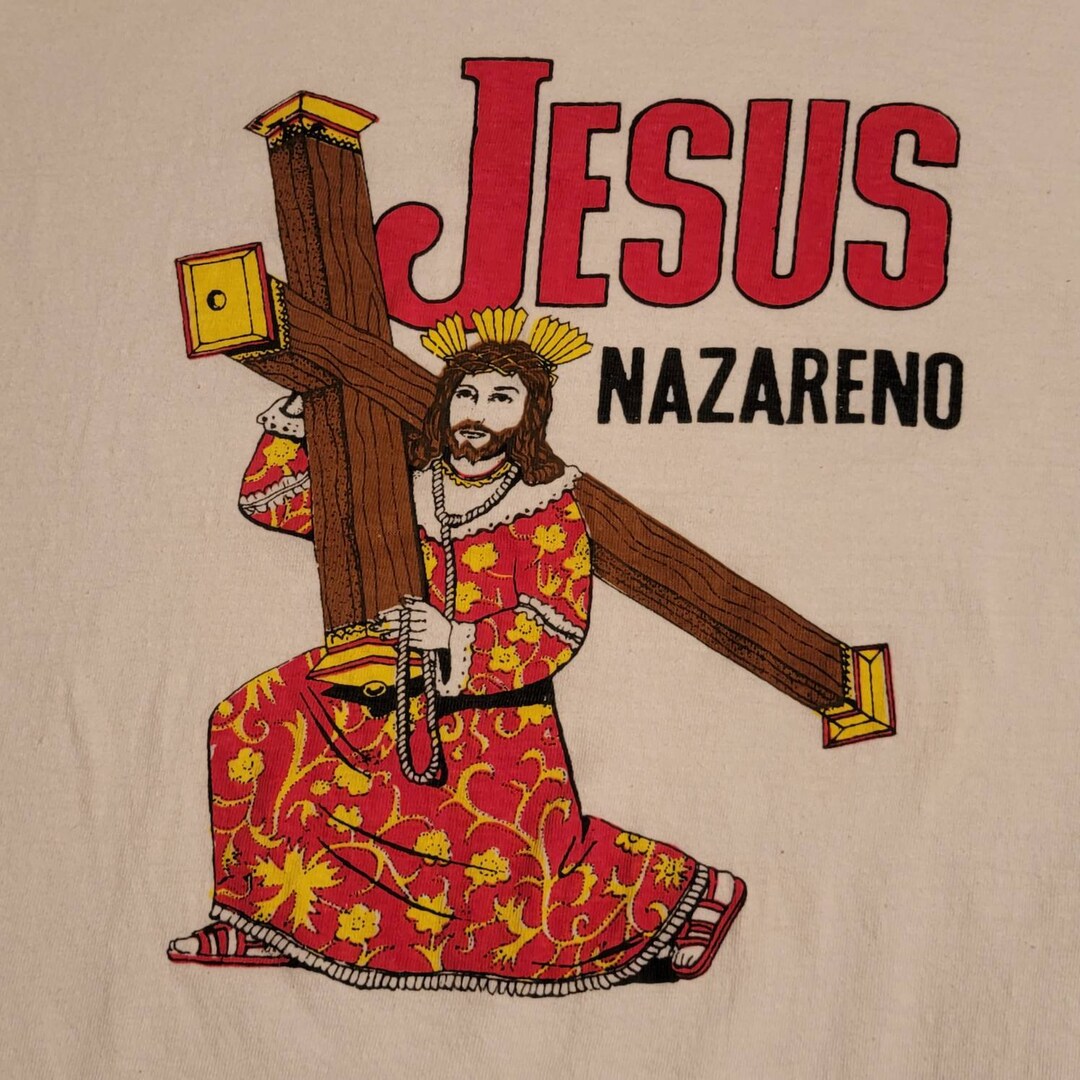 Vintage Jesus Nazareno Carrying the Cross Colorful Shirt Spanish ...