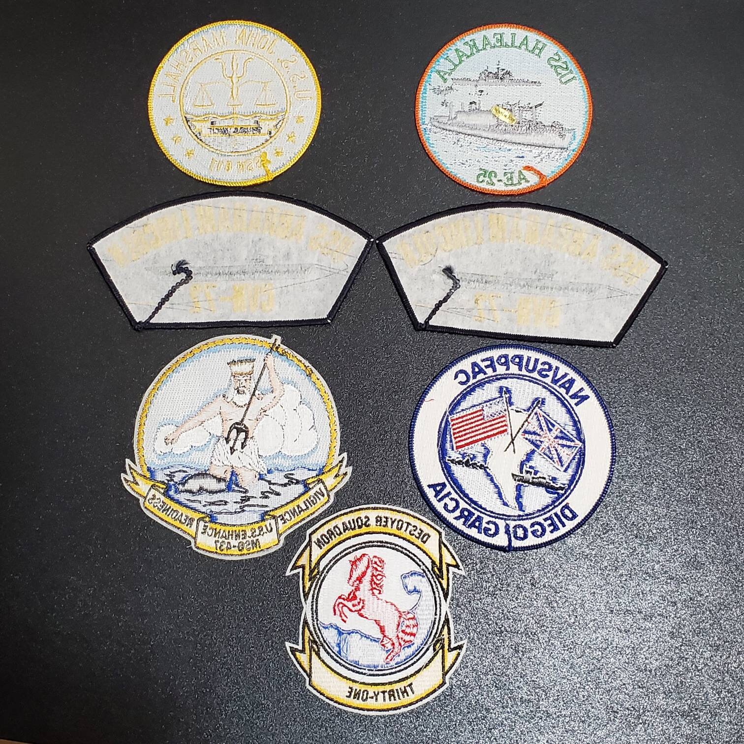 Vintage New US Navy Military Shoulder / Hat Embroidered Patches Lot of ...