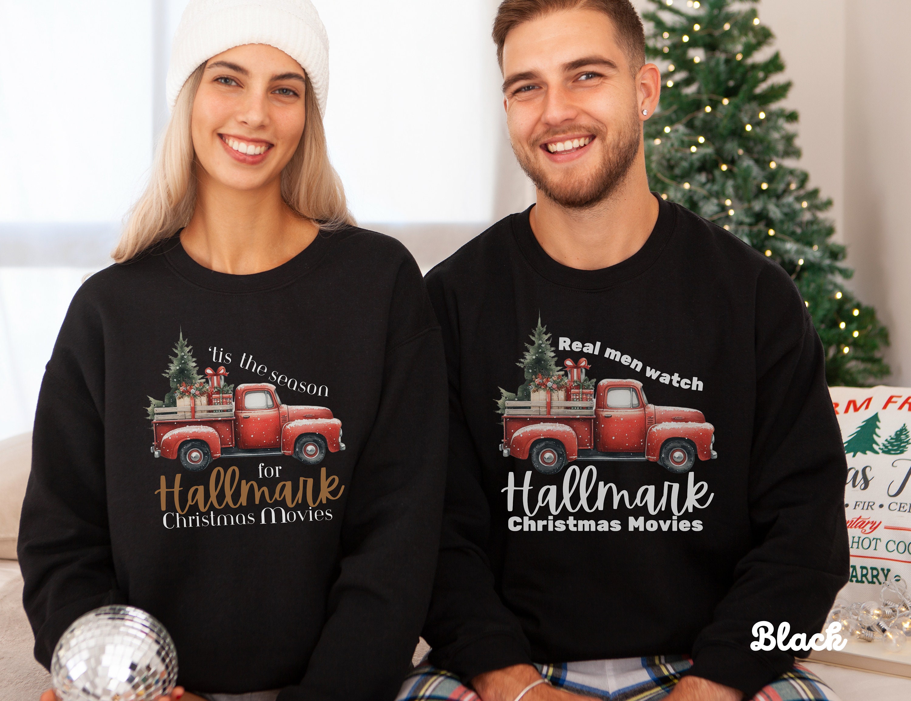 Original Real Men Watch Hallmark Christmas Movies Sweatshirt Funny ...