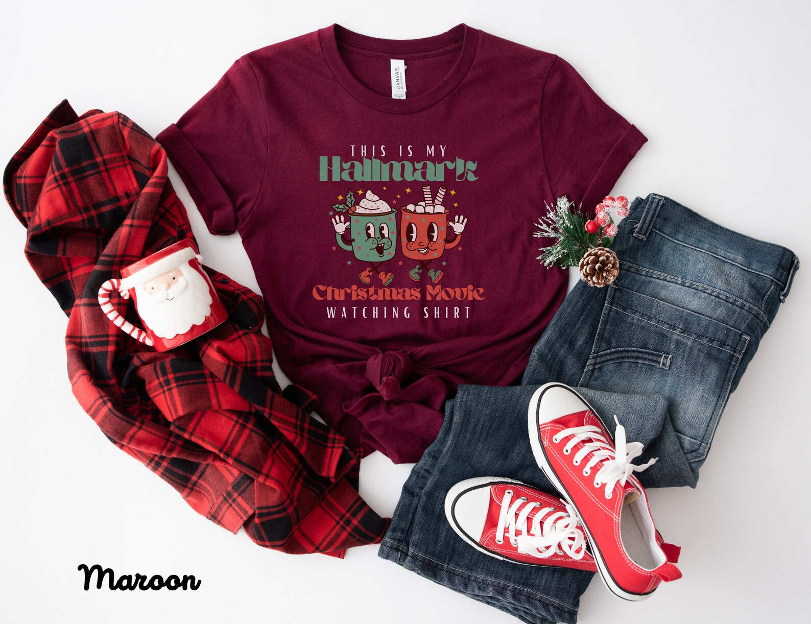 Hallmark Christmas Movie Watching Shirt Funny Christmas Gift for Mom ...