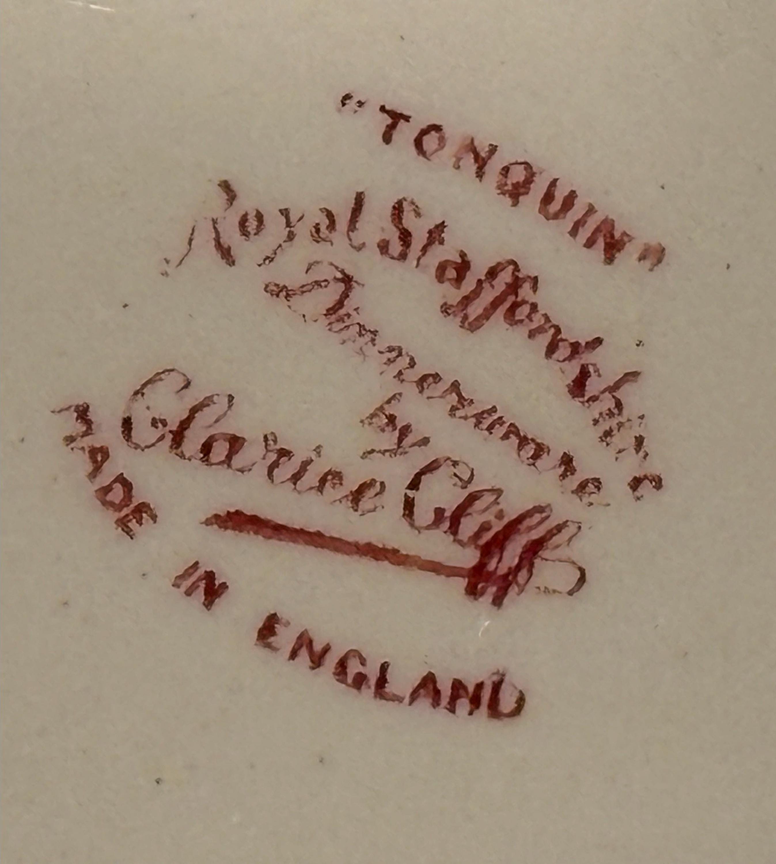 Royal Staffordshire Clarice Cliff Tonquin Red Pink 15 1/2" Oval Serving ...