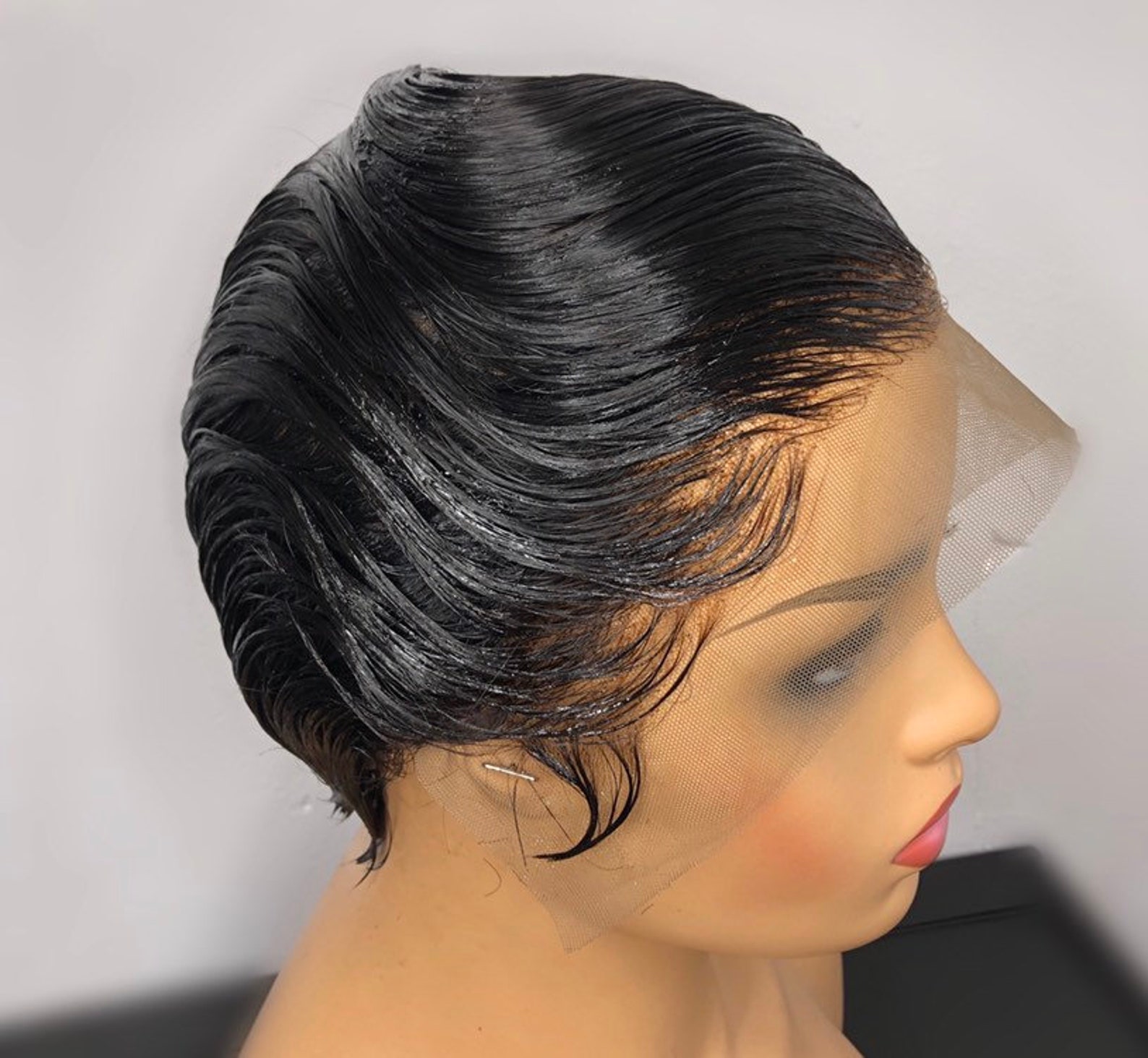 Lace Front Part to the Side Boy-cut - Etsy