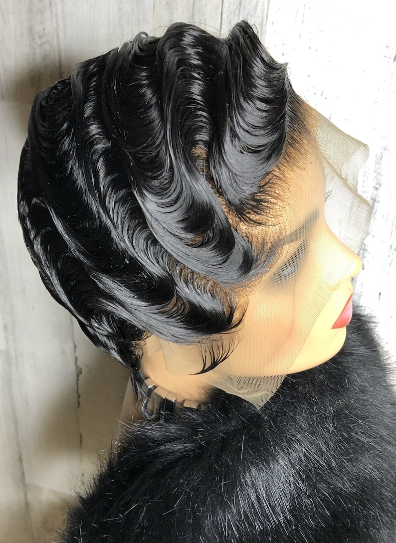 Black Finger Wave Custom Unit Brazilian Virgin Hair High - Etsy