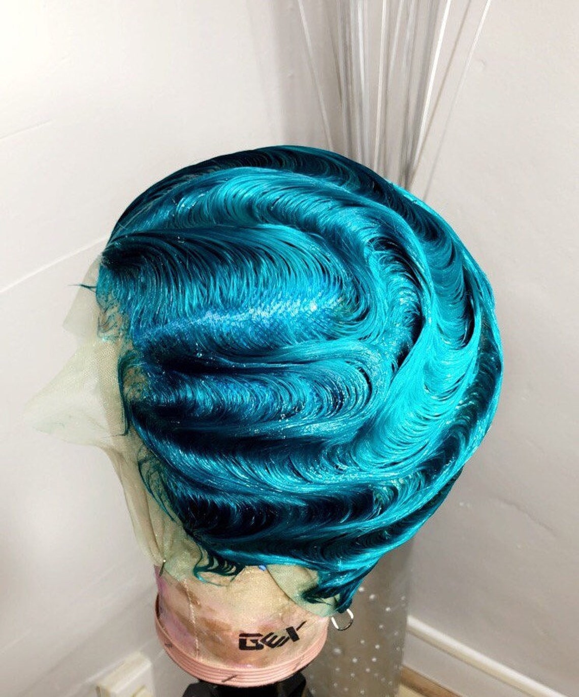 Trina 1920's Short Style Turquoise Finger Wave Wig|vintage Style Custom ...