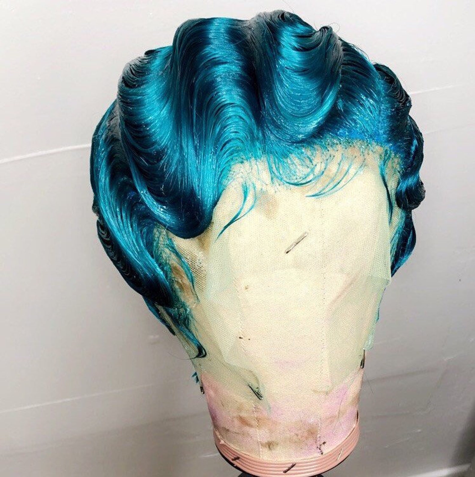 Trina 1920's Short Style Turquoise Finger Wave Wig|vintage Style Custom ...