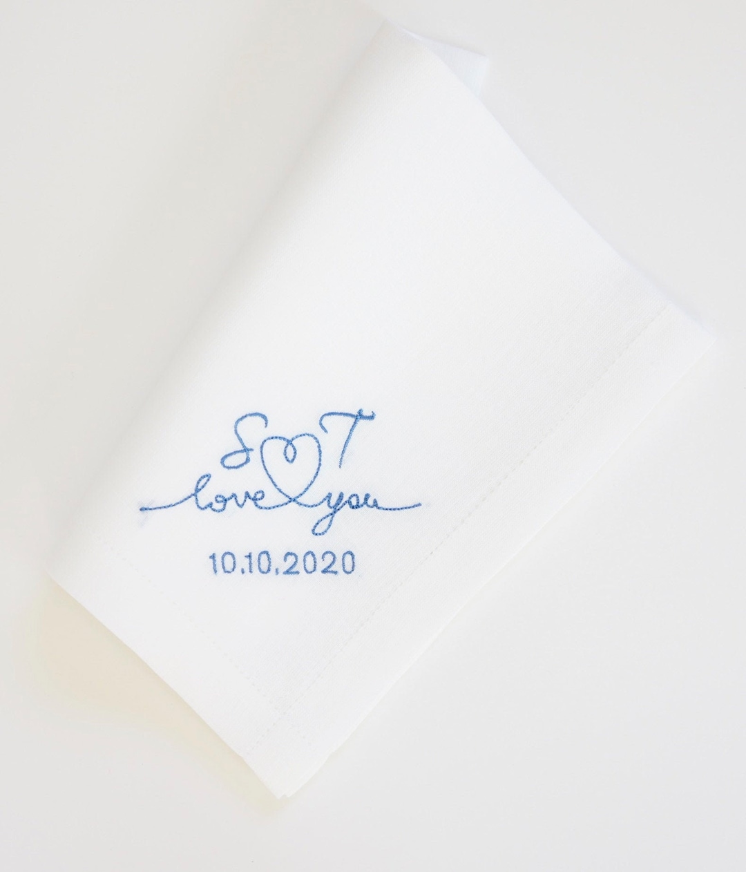 LOVE NOTE FONT Mens Embroidered Monogrammed Handkerchief, Wedding ...