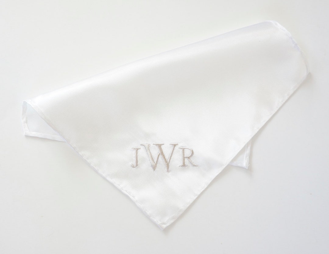 MONOGRAM CHART III Mens Embroidered Monogrammed Handkerchief, Wedding ...