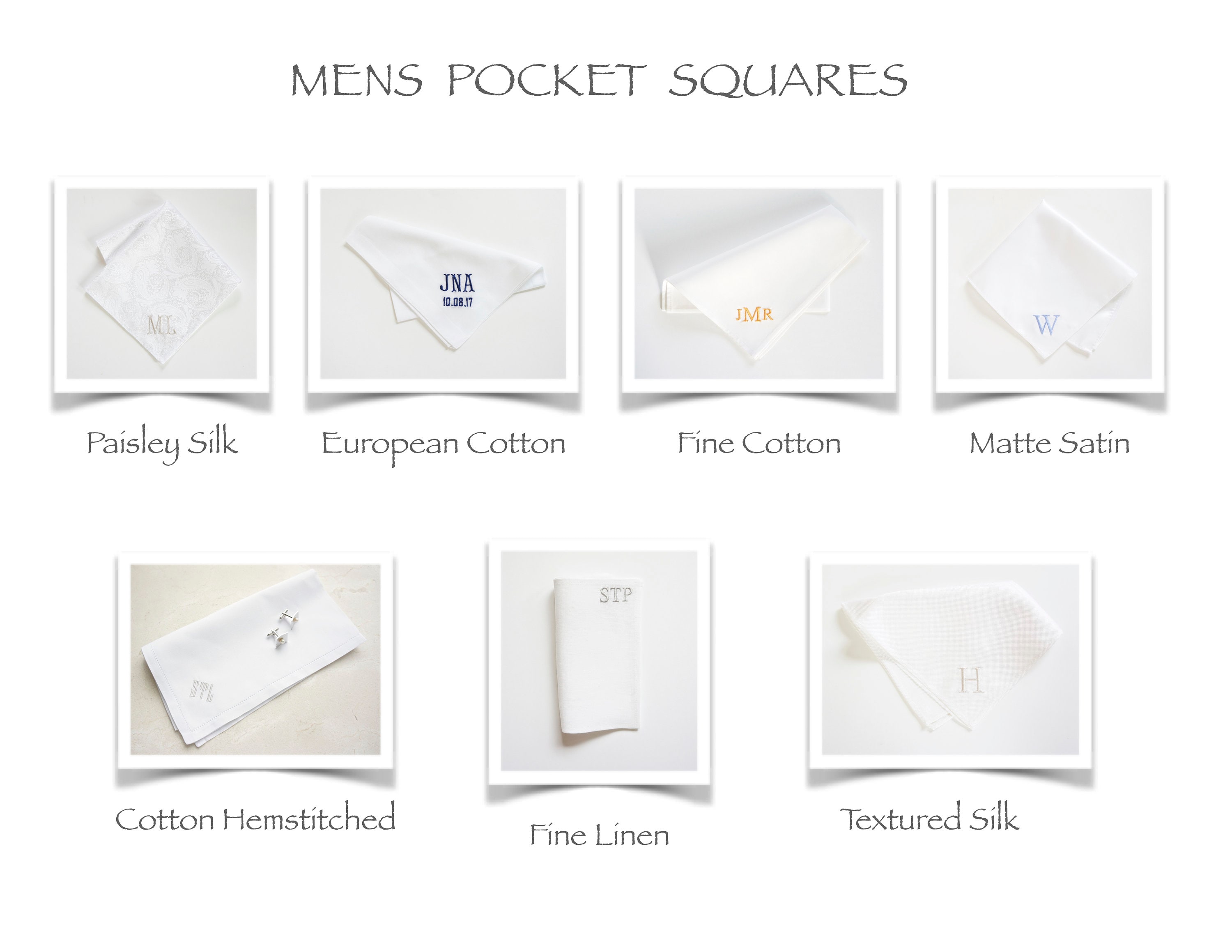 CLASSIC MONOGRAM FONT Mens Embroidered Monogrammed | Etsy