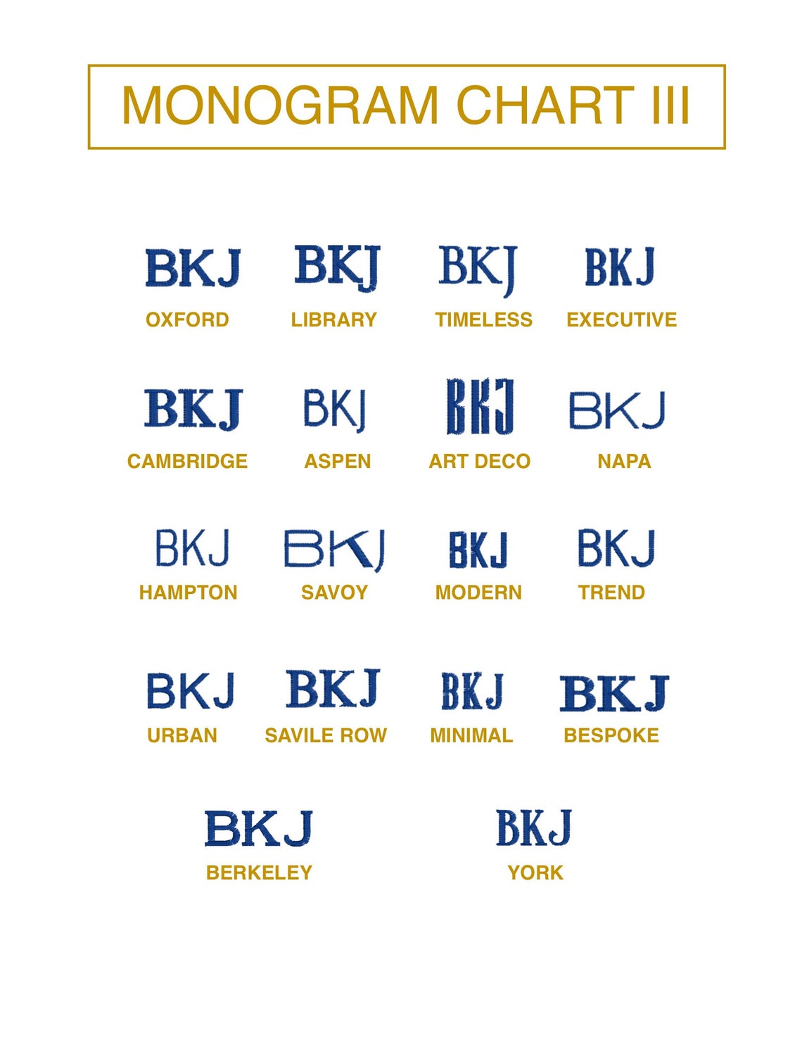 BLOCK LETTER FONT Chart Monogrammed Cloth Napkins, Embroidered Custom ...