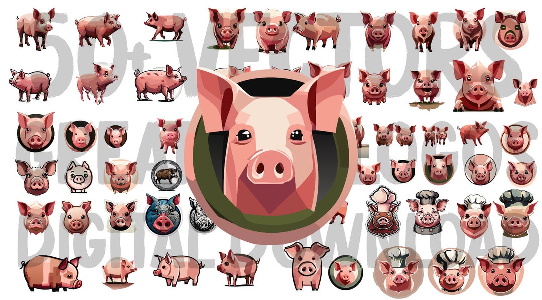 50+ Pig Vector Illustrations Designs for Logos, Art Projects ...