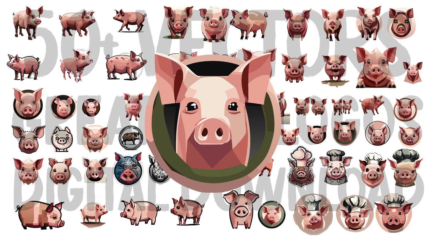 50+ Pig Vector Illustrations Designs for Logos, Art Projects ...