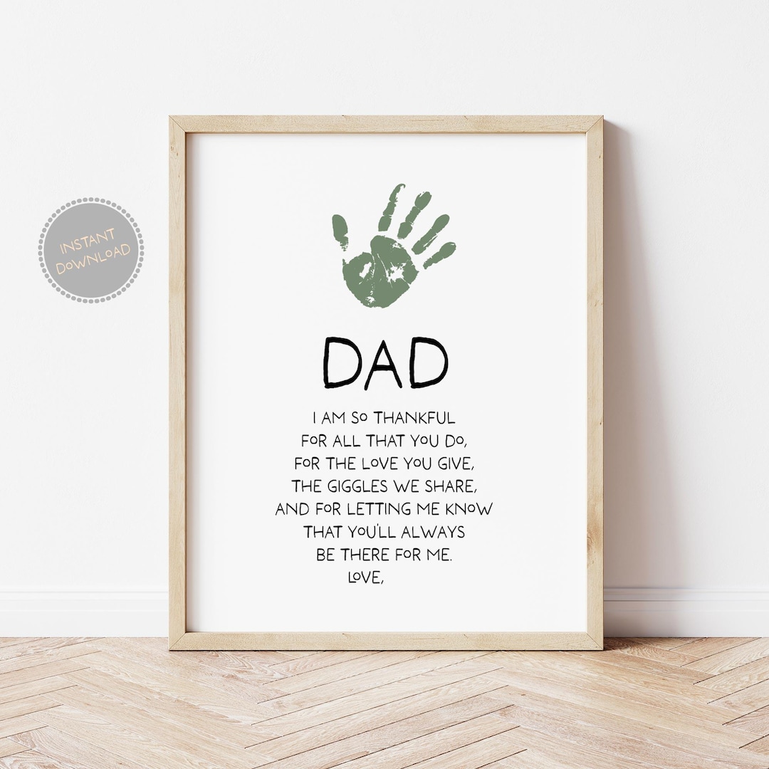 Printable Handprint Art for Dad Handprint Keepsake for Father's Day ...