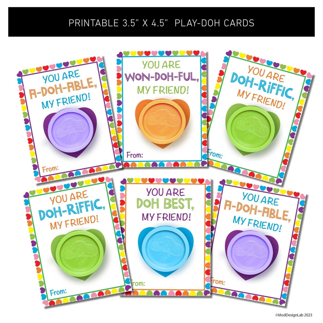 Printable Play-doh Cards for Kids: School Birthday Party Favors ...