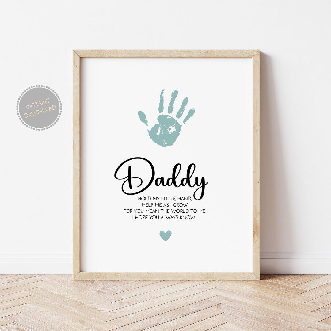 Printable Handprint Art for Dad Printable Handprint Keepsake for Father ...
