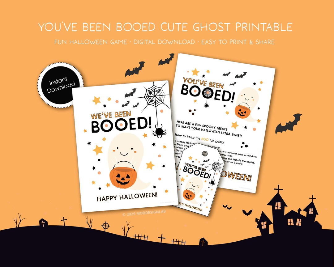 You’ve Been Booed Ghost Printable | Halloween Neighborhood Game | Cute ...