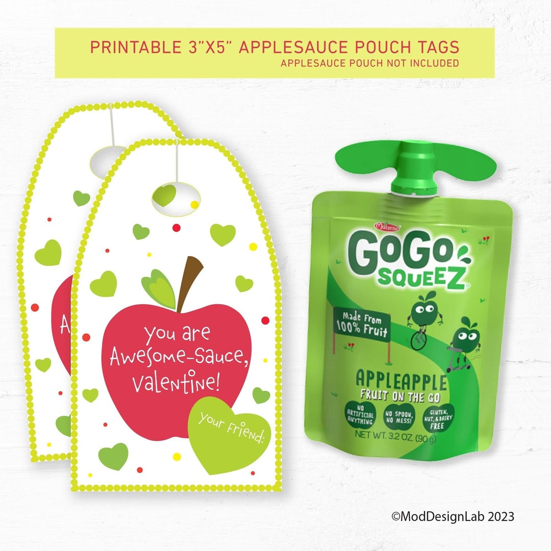 Applesauce Valentine's Day CARD for Kids, School and Classroom ...