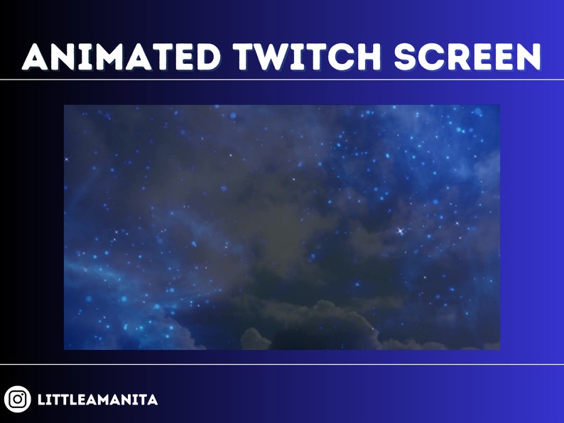 Blue Sky Animated Stream Screen for Twitch Neon Twitch - Etsy