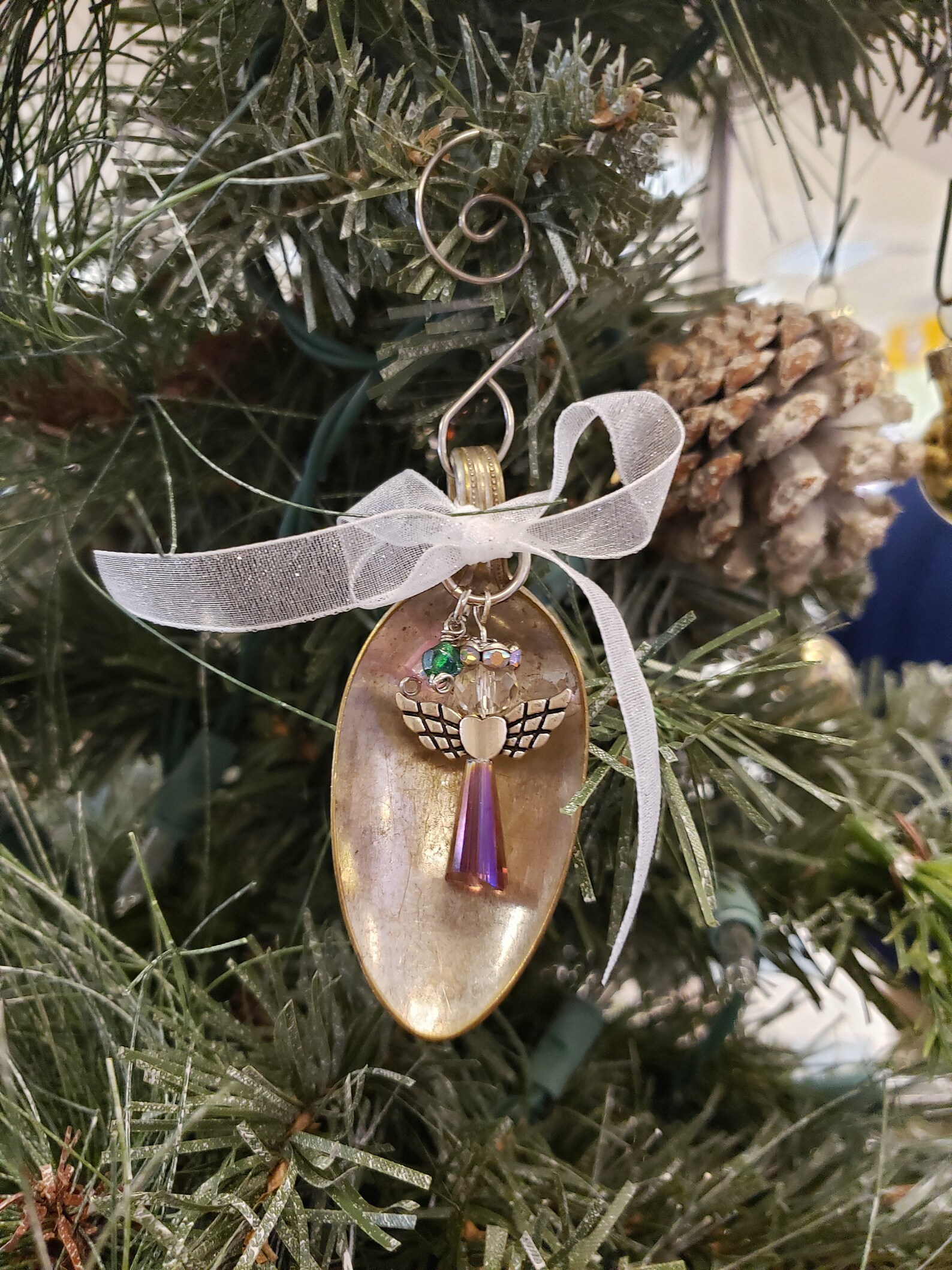 Set of 5, Spoon Angel Ornaments, Tree Ornaments, Remembrance, Keepsake ...