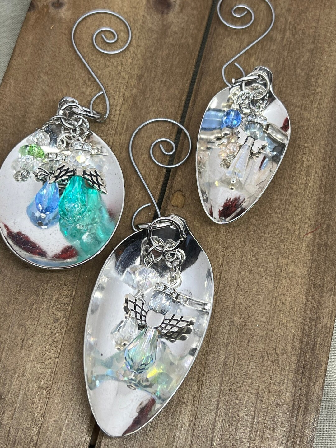 Set of 3, Spoon Angel Ornaments. - Etsy