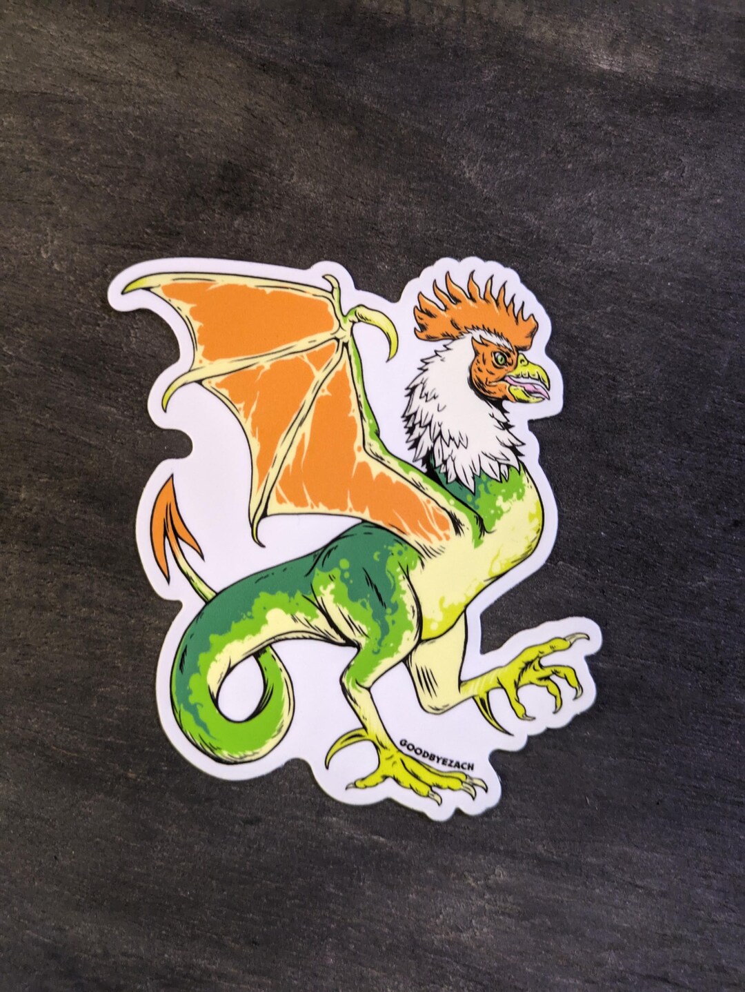 Cockatrice Sticker | Fantasy Art | Angry Rooster | Dragon Chicken Vinyl ...