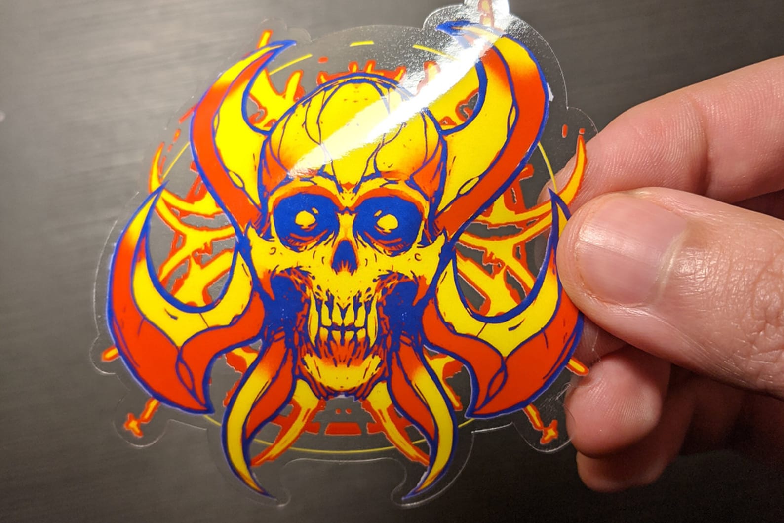 Demonic Skull Clear Sticker - Etsy