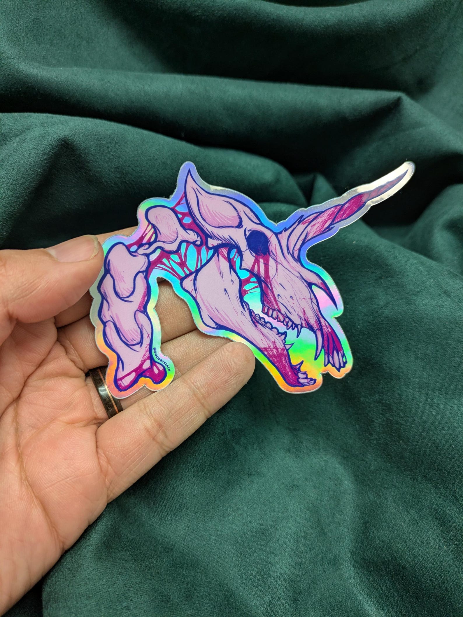Unicorn Skull Holographic Sticker | Fantasy Art | Pastel and Rainbows ...