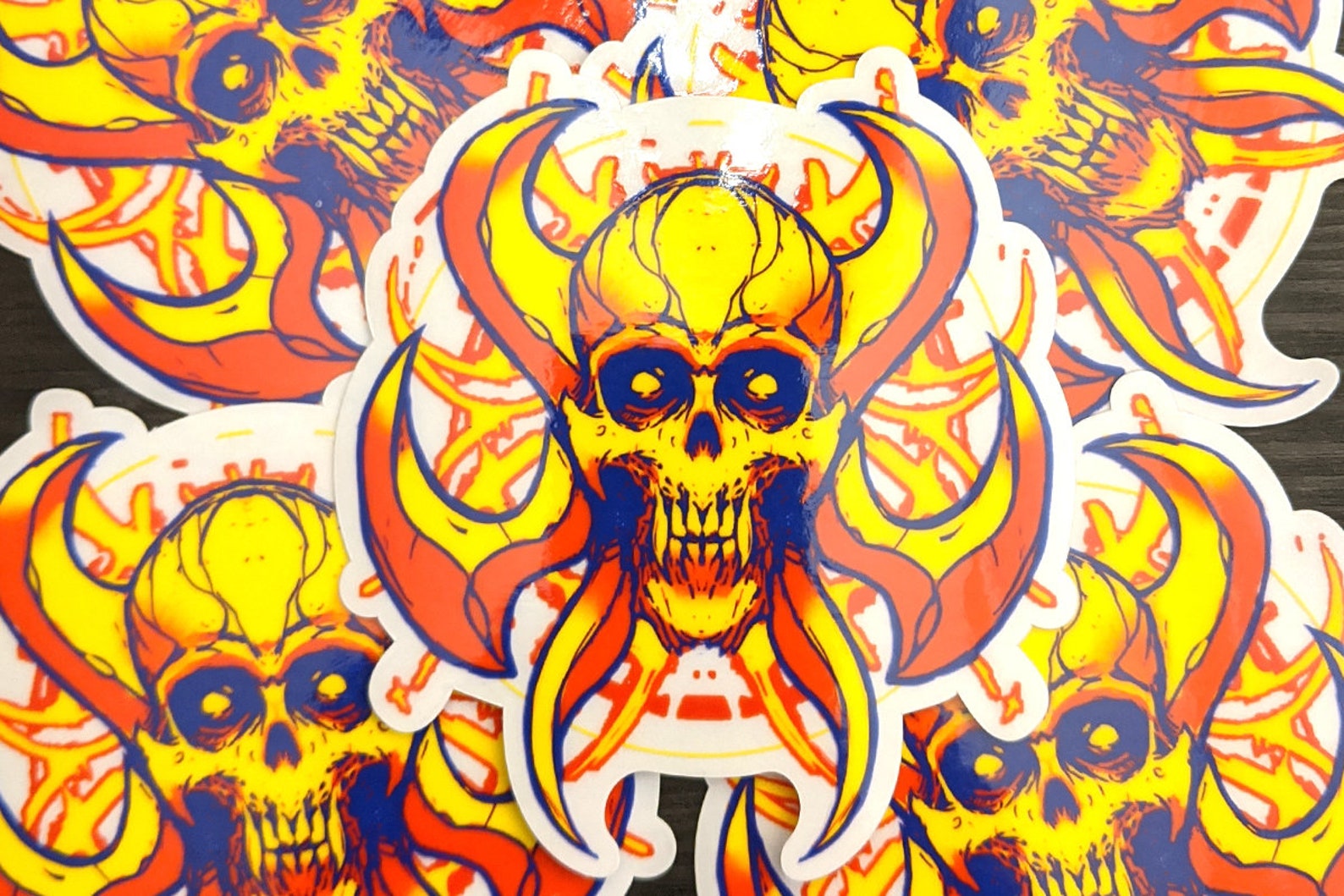 Demonic Skull Clear Sticker - Etsy