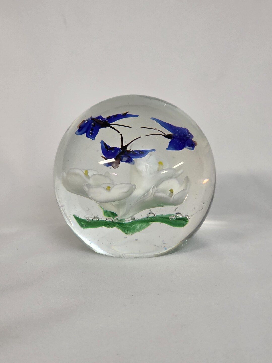 Gorgeous Designs China Glass Paperweight Image of Butterflies and ...