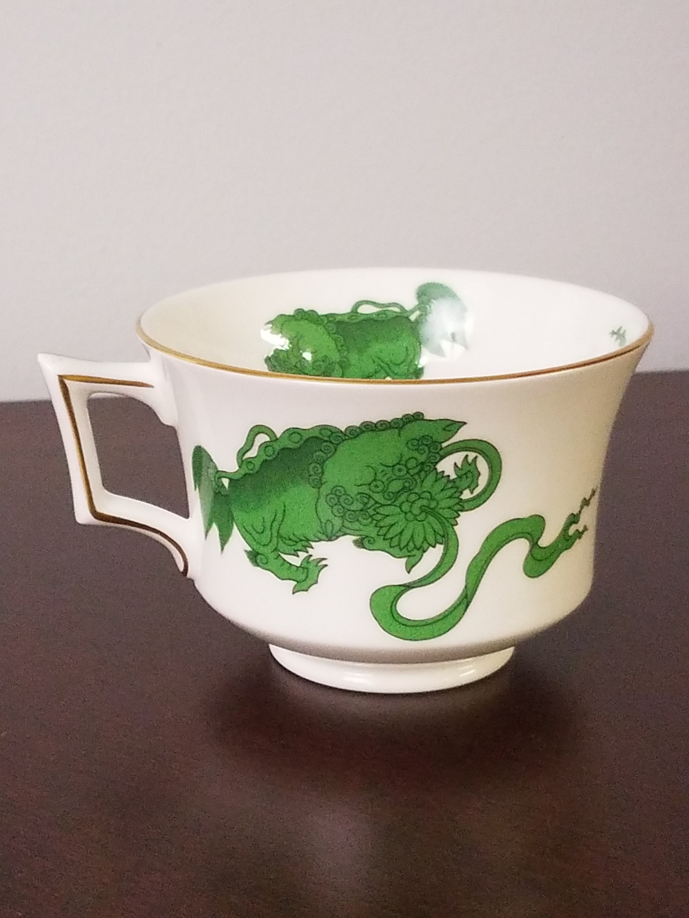 Wedgwood Green Chinese Tigers Bone China Tea Cup and Saucer - Etsy
