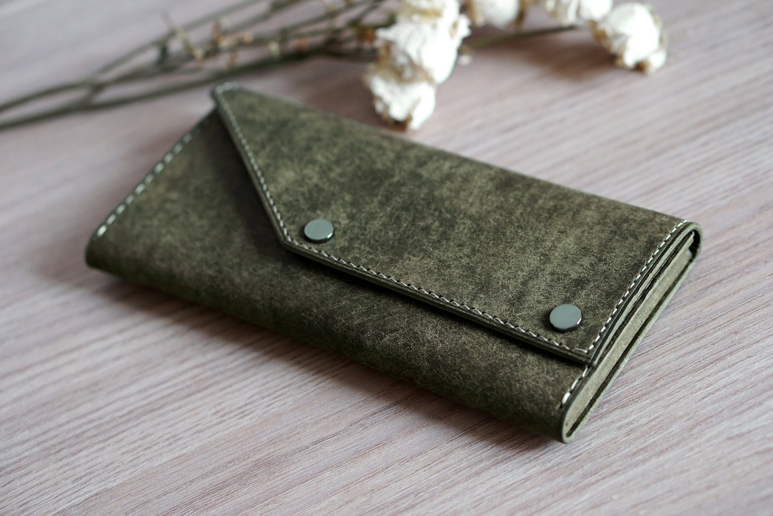 Two Button Long Wallet PDF Pattern / Diy / Template / Leather | Etsy