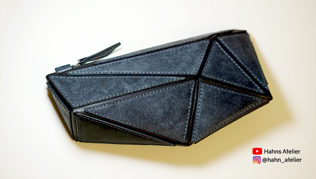 Leather Cubic Clutch Bag PDF Pattern: Geometric Handbag Template - Etsy