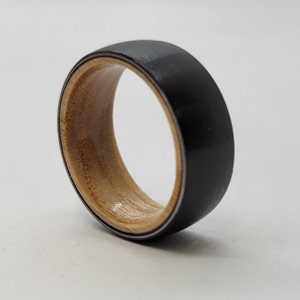 Baseball Ring Tungsten Carbide - Comfort Fit Interior Lined With Wood ...