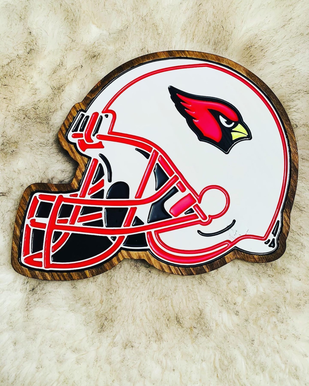 Cardinals Helmet Logo / Perfect for Your Room or Office / Wooden Design ...