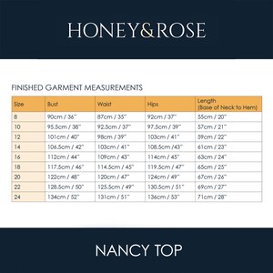 Nancy Top All Sizes PDF Sewing Pattern & Instructions | Etsy