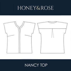 Nancy Top All Sizes PDF Sewing Pattern & Instructions | Etsy