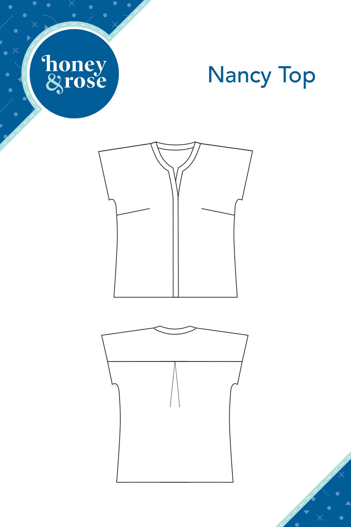 Nancy Top all Sizes PDF Sewing Pattern & Instructions Womens Top Blouse ...