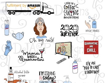 Stuck at Home Printable Stickers PNG Stickers Clipart Healthcare ...