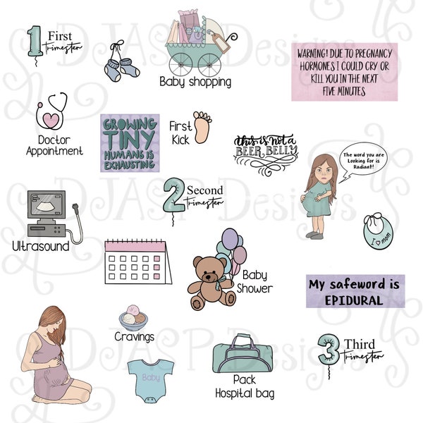 Pregnancy Stickers - Etsy